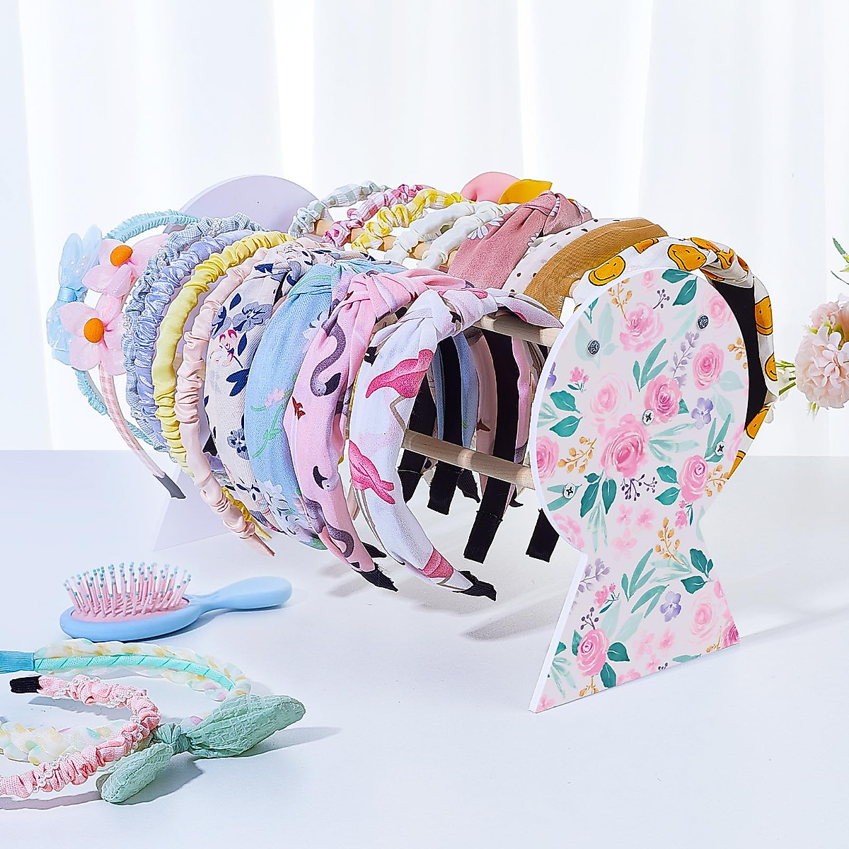 Basumee Headband Holder and Organizer for Hair Accessories - Display and Storage for Girls' Hair Hoops, Headbands, Home Decor