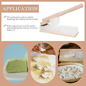GANAZONO Wooden Tortilla Press Dumpling Skin Maker Rotis Press Dough Presser Pastry Press Maker Baking Tool for The Qingming Festival Home Kitchen Tool (36x10cm)