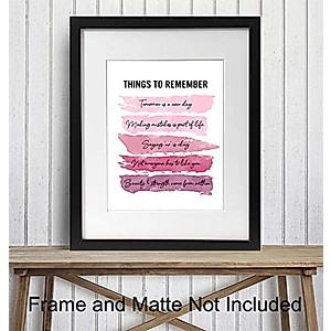 Positive Inspirational Quotes Wall Decor - Uplifting Encouragement Gifts for Women, Girls, Teens, Daughter, BFF, Best Friend - Pink Motivational Wall Art Poster for Home Office, Bedroom, Bathroom