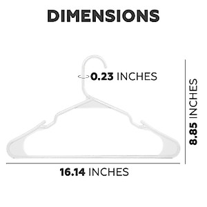 Plastic Hangers 20, 40, 60 Pack – Space Saving Hangers for Clothes – White Plastic Hangers for Neatly Hanging Clothing, Shirts, Jackets, Pants, Laundry, Dresses & More (20 Pack)