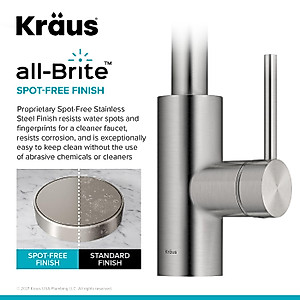 KRAUS Oletto™ Spot Free Stainless Steel Finish Dual Function Pull-Down Kitchen Faucet, KPF-2620SFS, 15 1/8 inch