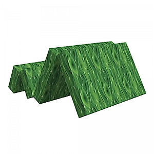 Ambesonne Green Foldable Mattress, Retro Spring Abstract, 74.8" x 39.4", Pale Green and Fern Green