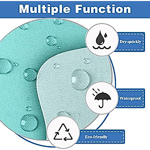 AAtter Turquoise Shower Curtain Beach Teal Beige Geometric Art Cream Aqua Blue Abstract Simple Ombre Navy Striped Gradient Boho Modern Watercolor Cute Home Bathroom Decor Bathtub Set, 60Wx72L, Funny