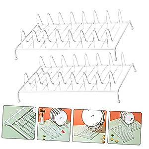 Cabilock 2pcs Dish Rack Pan Holder Desktop Stand Sink Dish Rack Dish Strainer Dishes Organizer Rack Plate Storage Rack Dish Holder Dish Stand Iron Draining Plate Stand Tableware Countertop