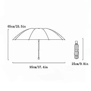 YAMHOHO Three Folding Flat Edge Rainbow Bumper Cloth Umbrella Sunshade Sun Umbrella Ladies Umbrella Gift Umbrella Windproof Travel Umbrella Foldable Folding Small Compact Umbrella