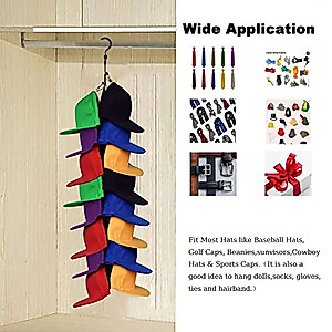 New extension Closet Hanging Hat Organizer Hanging Hat Keeper Closet Hook Cap Holder Hat Rope Rack with Clips (1 Pcs)