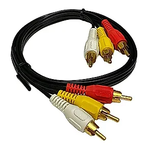 3FT RCA M/Mx3 Audio/Video Cable Gold Plated - Audio Video RCA Stereo Cable 3ft