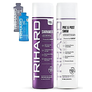 TRIHARD Swimmers Shampoo Extra Boost + Pre & Post Swim Conditioner | Chlorine And Hair Solutions | Swimming Two-In-One Duo