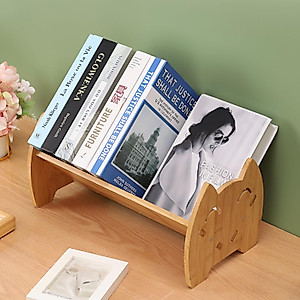 Hggzeg Bamboo Children Bookcase Small Desktop Kids Bookshelf Storage Display Rack, Simple Book Organiser for Children's Room