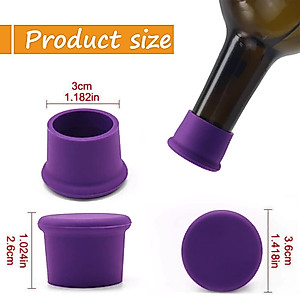 12 PCS Silicone Wine Stoppers, Reusable Silicone Wine Saver Sealer Stoppers Cover,Wine Bottle Caps Corks to Keep Wine Champagne Beverages Sparkling Beer Storage Fresh (6 colors)