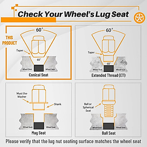 MIKKUPPA M14x1.5 Wheel Spike Lug Nuts, 32 PCS Chrome Spiked Lug Nuts 14mmx1.5 Solid 4.4" Tall Acorn Lug Nut with 1 Socket Key Replacement for Chevy Silverado 1500 2500 3500, F-150 F-250 F-350