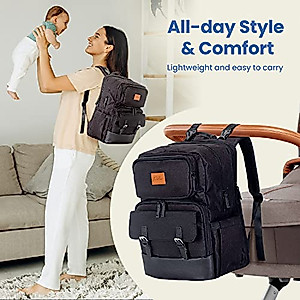 PILLANI Baby Diaper Bag Backpack - Large Travel Diaper Bags with Changing Pad - Newborn Essentials, Baby Registry Search, Shower Gifts