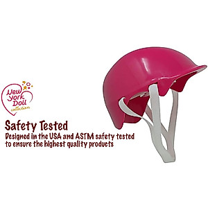 THE NEW YORK DOLL COLLECTION 18" Doll Scooter & Helmet Set - 18in Dolls Accessories Doll Bike Accessories Play Set and Doll Helmet (Scooter+Helmet)