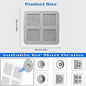 30 Pcs Floor Drain Stickers, 4" X 4" Disposable Shower Floor Drain Cover, Shower Drain Hair Catcher Mesh Stickers for Kitchen Sink, Bathroom, Laundry
