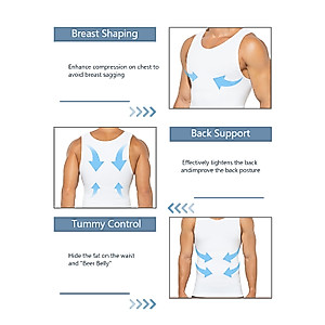 Arjen Kroos Men's Compression Shirt Slimming Body Shaper Tank Top Undershirts Tummy Shapewear