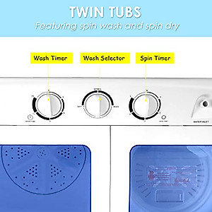 Giantex 17.6lbs Portable Washing Machine, 900W Clothes Dryer, Electric Laundry Dryer and Heater, Washer & Spinner Combo with Ventless Heating Stand for Apartment Travel RV