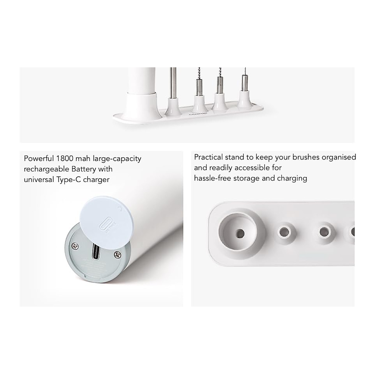 Northway, Electric Bottle Brush Cleaner, 4 Pcs Baby Bottle Silicone Brush Set, 1 Stand, 1 Ext., Nipple Straw Brush, Automatic Electronic Cleaning, Satinless Steel Rods, Waterproof from Northway