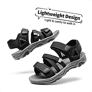 DREAM PAIRS Boys Girls Summer Outdoor Athletic Sport Sandals SDAS2307K Size 2 Little Kid Black