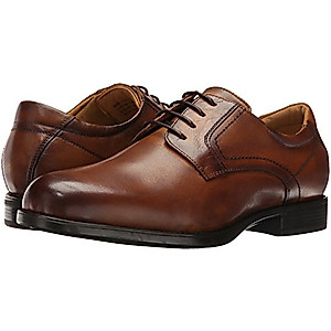 Florsheim Men's Medfield Plain Toe Oxford Dress Shoe, Cognac, 11 Wide