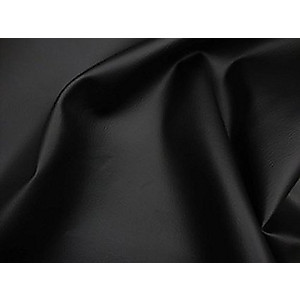 Black Faux Vinyl Leather Fabric 2 Way Stretch Sold by The Yard