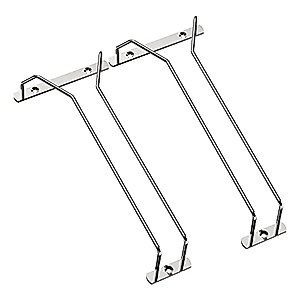 Wine Glass Rack, 【2 Pack】10.6" Stemware Rack Under Cabinet Single Rail for Bar Kitchen