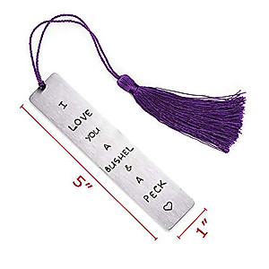 I Love You a Bushel and a Peck Bookmark Mothers Day Gifts from Daughter Gift Moon and Back Gift for Mom Stocking Stuffer Christmas Gift Monogrammed Gift (I Love You a Bushel and a Peck)