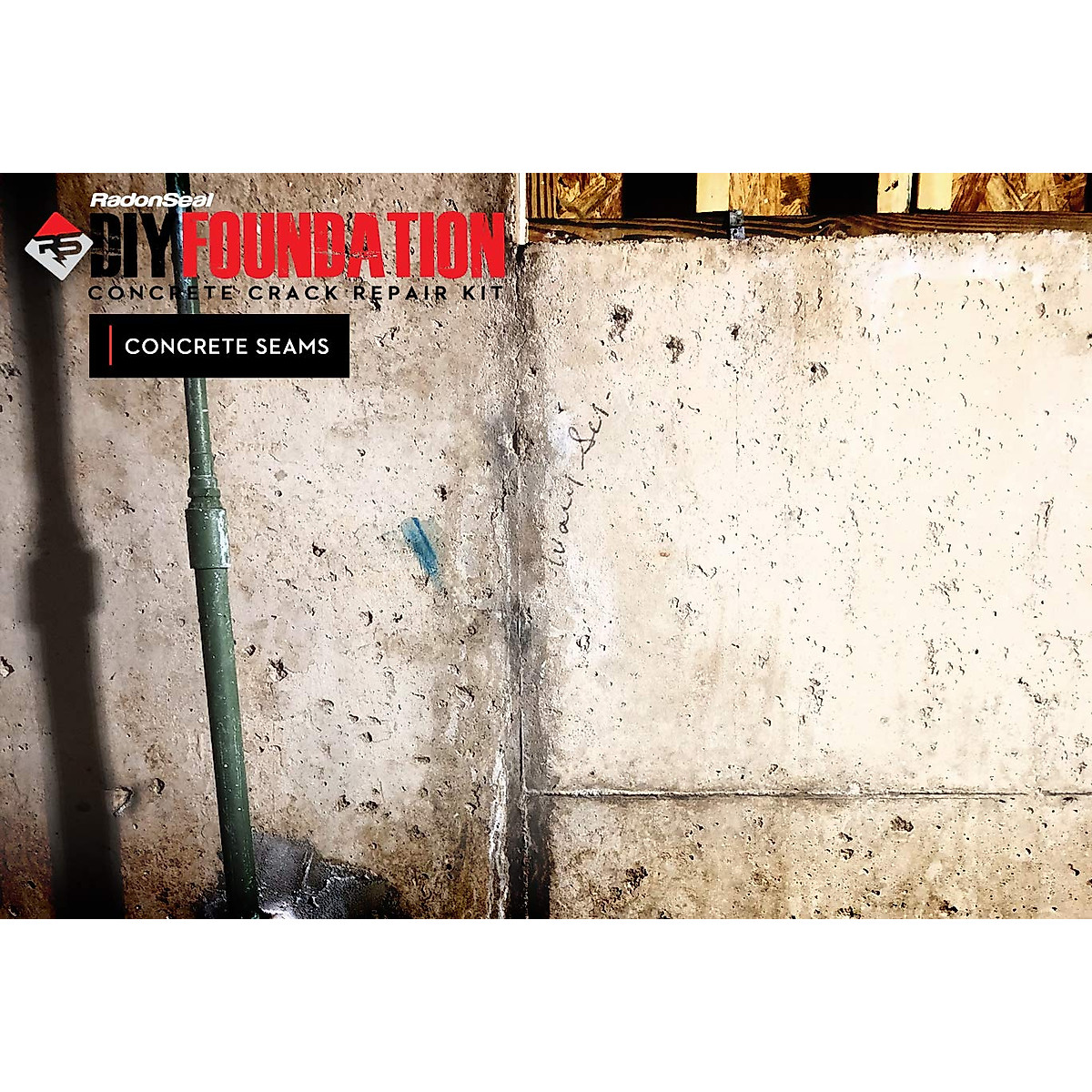 RadonSeal Concrete Foundation Crack Repair Kit (10 ft) - The Homeowner's Solution to Fixing Basement Wall Cracks Like The Pros!
