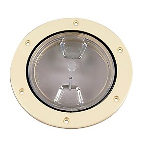 Beckson 4" Clear Center Screw Out DEK Plate (Beige)