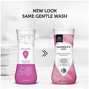 Summer's Eve 5 in 1 Simply Sensitive Cleansing Wash for Sensitive Skin, 15.0 FL OZ - 2 Pack