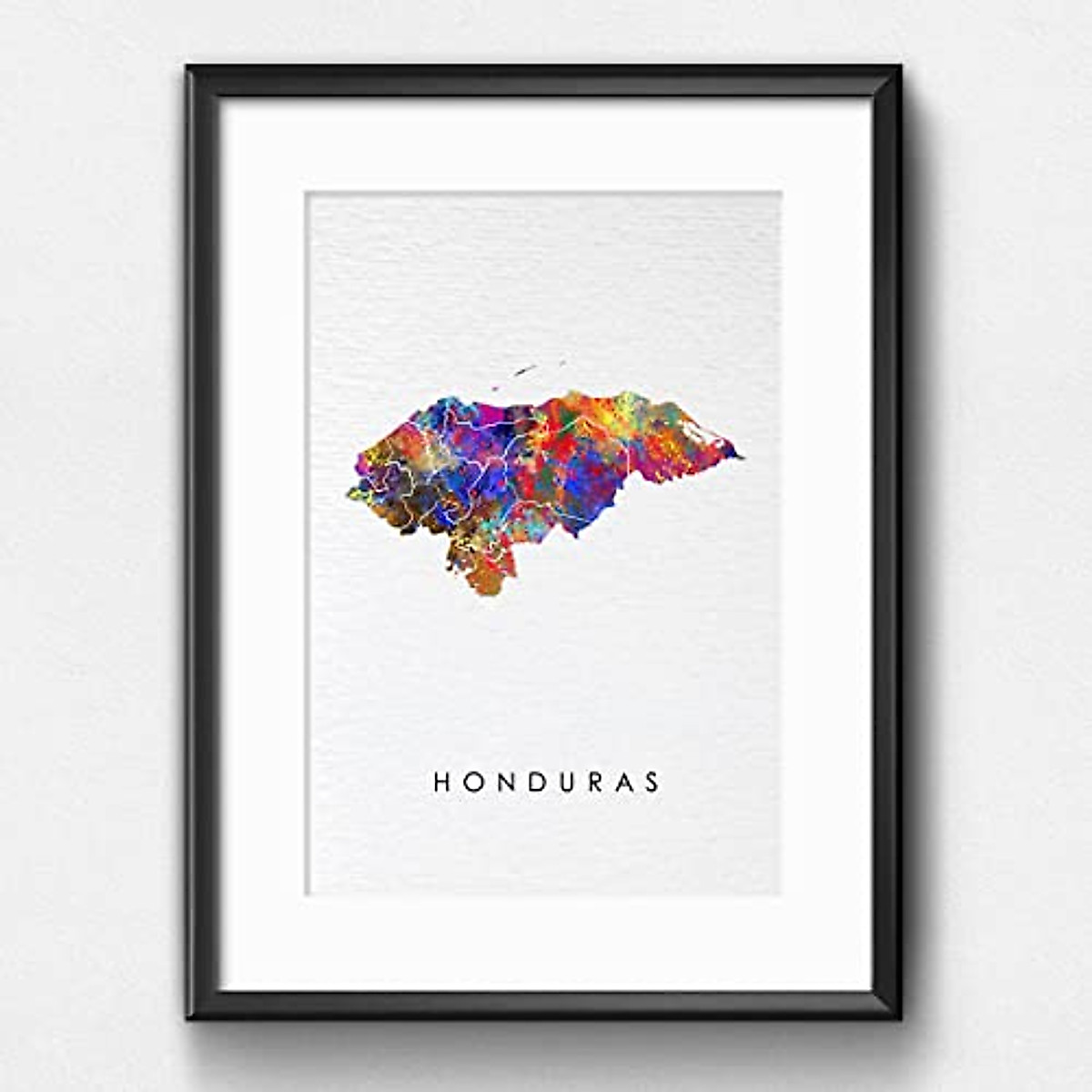Dignovel Studios 8X10 Unframed Honduras Watercolor Art Print Map Motherland Country Caribbean Sea Central America illustrations Art Print Wall Wedding Poster Housewarming Wall Décor DN746