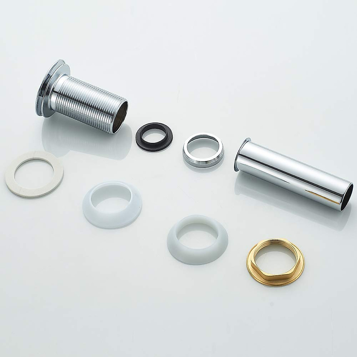 Bathroom Sink Drain Without Overflow with Strainer Basket Detachable Vessel Sink Lavatory Vanity Pop Up Drain Stopper Polished Chrome