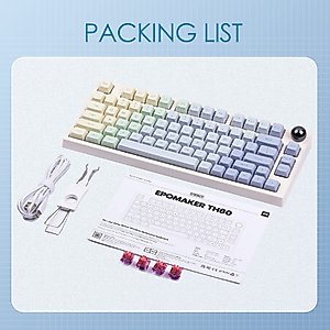 EPOMAKER TH80 Pro Wireless Gaming Keyboard, 3 Modes (2.4Ghz/Bluetooth 5.0/USB-C Wired) Mechanical Keyboard, Hot Swappable, RGB Backlit, for Windows/Mac/PS5/PS4/Xbox (Monet, Flamingo Switch)