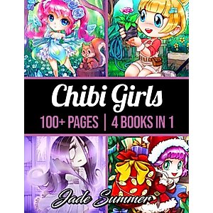 100 Chibi Girls: An Adult Coloring Book Collection with Cute Girls, Fantasy, Horror, Christmas, and More!