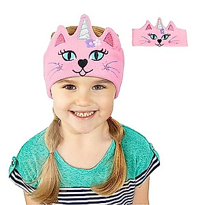 CozyPhones Kids Headphones, Headband Earphones for Children Baby & Toddlers 1-3, Stretchy & Comfy Travel Accessories - Wireless - Caticorn