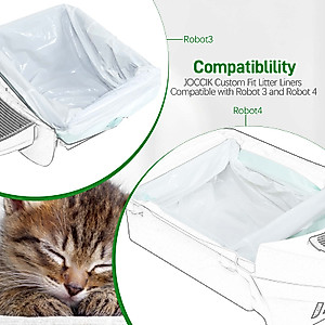 Drawstring Litter Box Liners Compatible with Robot, Heavy Duty Self-Cleaning Litter Boxes Waste Drawer Liners Replacement Bags (50pcs)
