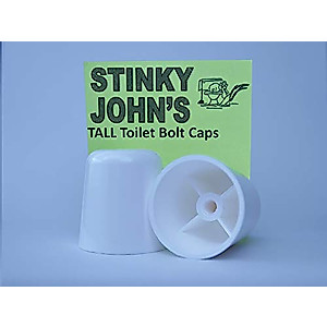 Stinky John's Tall Toilet Bolt Caps: Don't Cut Those Bolts! 100% Made in USA! (Universal Fit, 4 Pack)