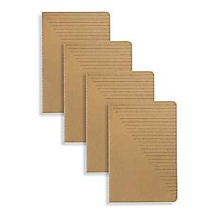 Miliko A5 Kraft Paper Series A5 Softcover Notebooks/Journals/Diary Set-4 Items Per Pack(Ruled)