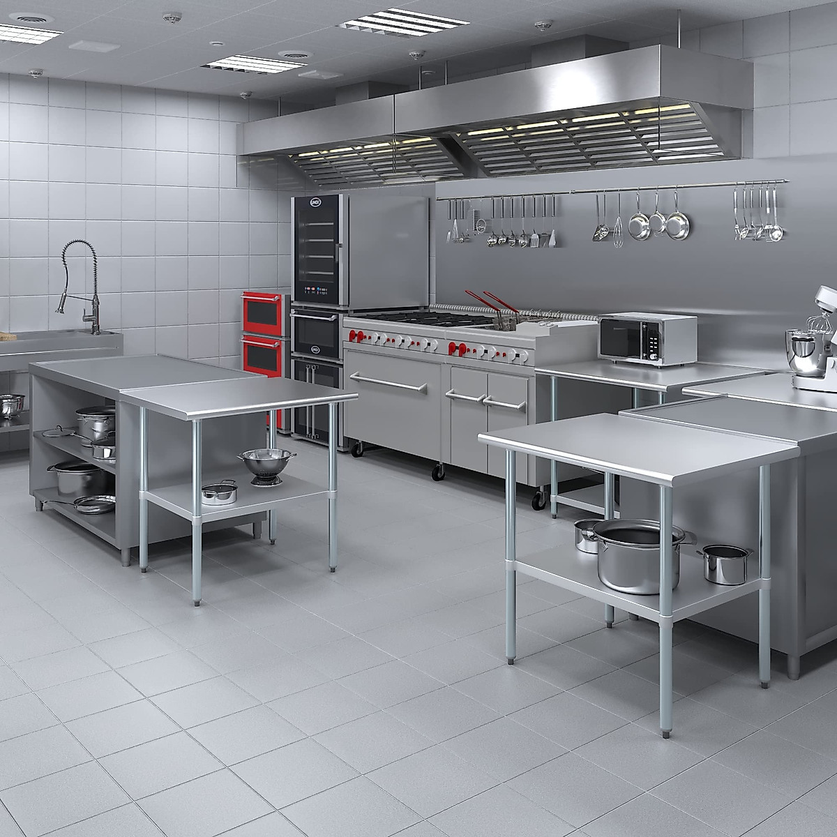 AmGood 30 in. x 36 in. Stainless Steel Table | NSF | Metal Utility Kitchen Prep Work Table