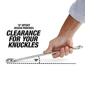 OEMTOOLS 22112 Jumbo Combination Wrench, 2 Inch | One Open End & One Box-Head on a Single Wrench | Long-Shaft Industrial Tool | Smooth Open End Doesn’t Mark Fasteners
