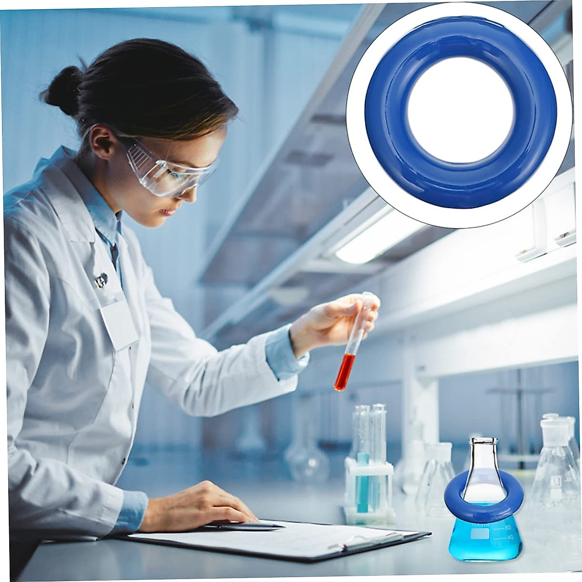 Healifty 1pc Erlenmeyer Flask Ring Boiling Bottle Ring Lab Equipment Experiment Flasks Rings Ring Flask Erlenmeyer Flask Ring Tool Glass Iron Ring Holder