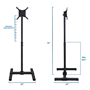 Mount-It! Portable TV Floor Stand | Universal Pedestal for 13-42 Inch TVs and Monitors | Height Adjustable 29.5-52 Inches | VESA up to 200x200 mm | Lightweight Indoor & Outdoor TV Mount with Tilt