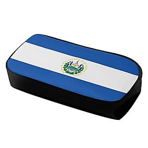 Ouhene El Salvador Flag Pencil Case for Men Women,Large Capacity Pencil Box for Boys Girls,Pencil Case Pouch with Zipper for School Work Travel