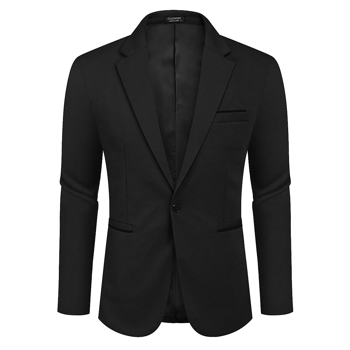 COOFANDY Men's Sportcoat Slim Fit Notched Lapel Causal Party Blazer Jacket Black