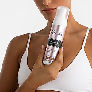 Loving Tan 2 HR Express Mousse, Dark- Streak Free, Natural looking, Professional Strength Sunless Tanner - Up to 5 Self Tan Applications per Bottle, Cruelty Free, Naturally Derived DHA - 6.7 FL Oz