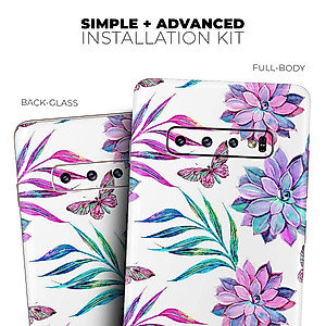 DesignSkinz Watercolor Succulent Bloom V17 Protective Vinyl Decal Wrap Skin Cover Compatible with The Samsung Galaxy S20 (Screen Trim & Back Glass Skin)