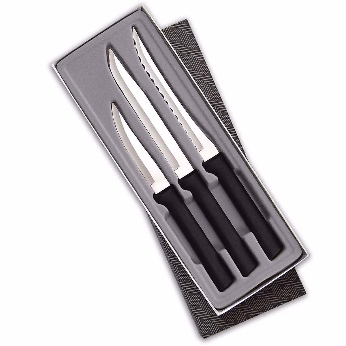 Rada Cutlery Cooking Essentials Knife Starter Gift 3 Piece Set Resin Stainless Steel, 8 7/8 Inches, Black Handle