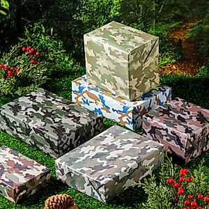 Dtiafu 12 pcs Camo Wrapping Paper Bundle for Women Men Boys Girls Kids - 6 Style Army Gift Wrap for Birthday Wedding - 20 X 28 Inch Per Sheet