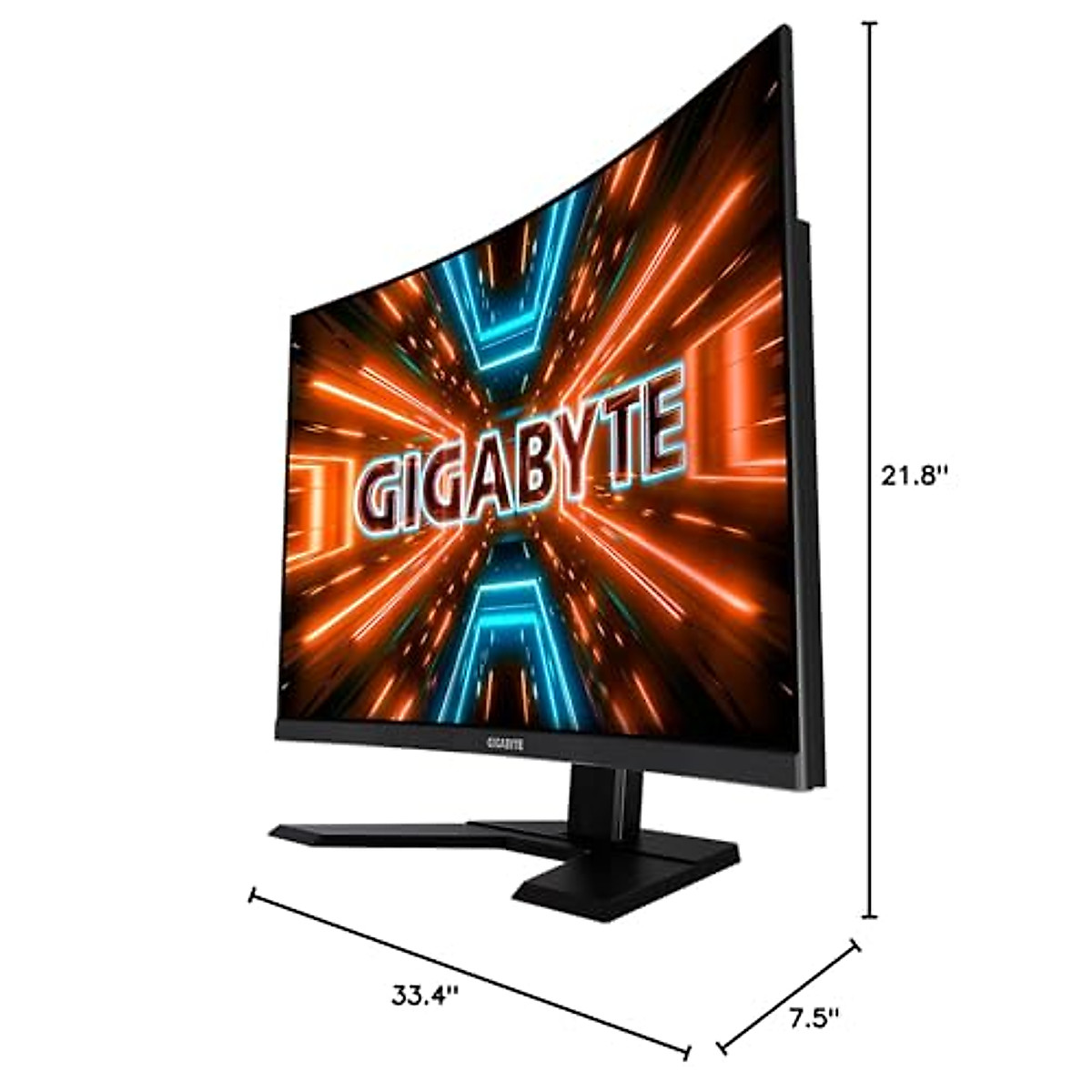 GIGABYTE G32QC A (32" 165Hz 1440P Curved Gaming Monitor, 2560 x 1440 VA 1500R , 1ms (MPRT) Response Time, 93% DCI-P3, VESA Display HDR400, FreeSync Premium Pro
