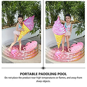 ABOOFAN 1pc Center Summer Glitter Fun Outdoor Play Blow Tube Kiddie Baby Pool Swimming Boy Three for Pools Children Kids Rings Portable Girl Toy Paddling Garden Inflatable Round