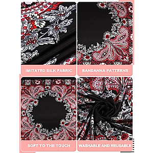 Giegxin 8 Pcs 35 Inch Silk Head Scarves Satin Scarf Square Hair Scarf Lightweight Headband Bandanas for Women Hair Wrapping(Vintage)